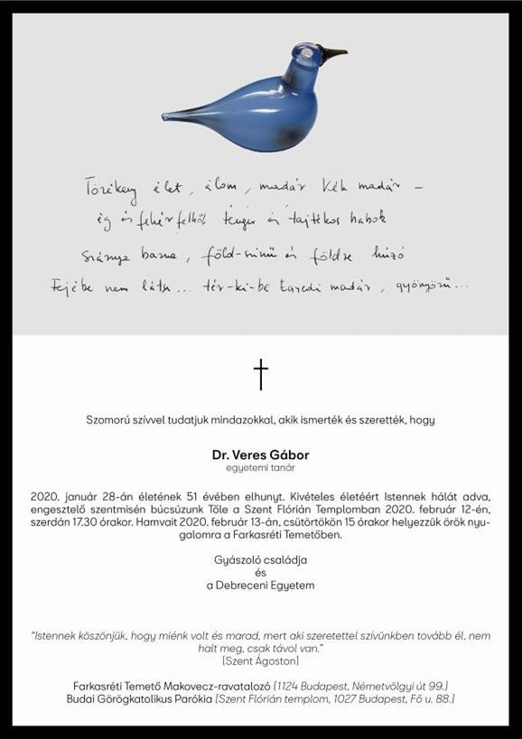 Búcsú Dr. Veres Gábor Professzor úrtól | Magyar Gyermek ...